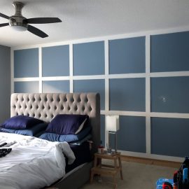Master Bedroom DIY Millwork Feature Wall - Styled to Sparkle