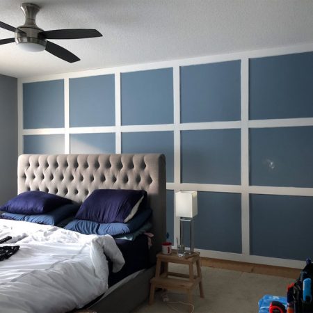 Master Bedroom DIY Millwork Feature Wall - Styled to Sparkle